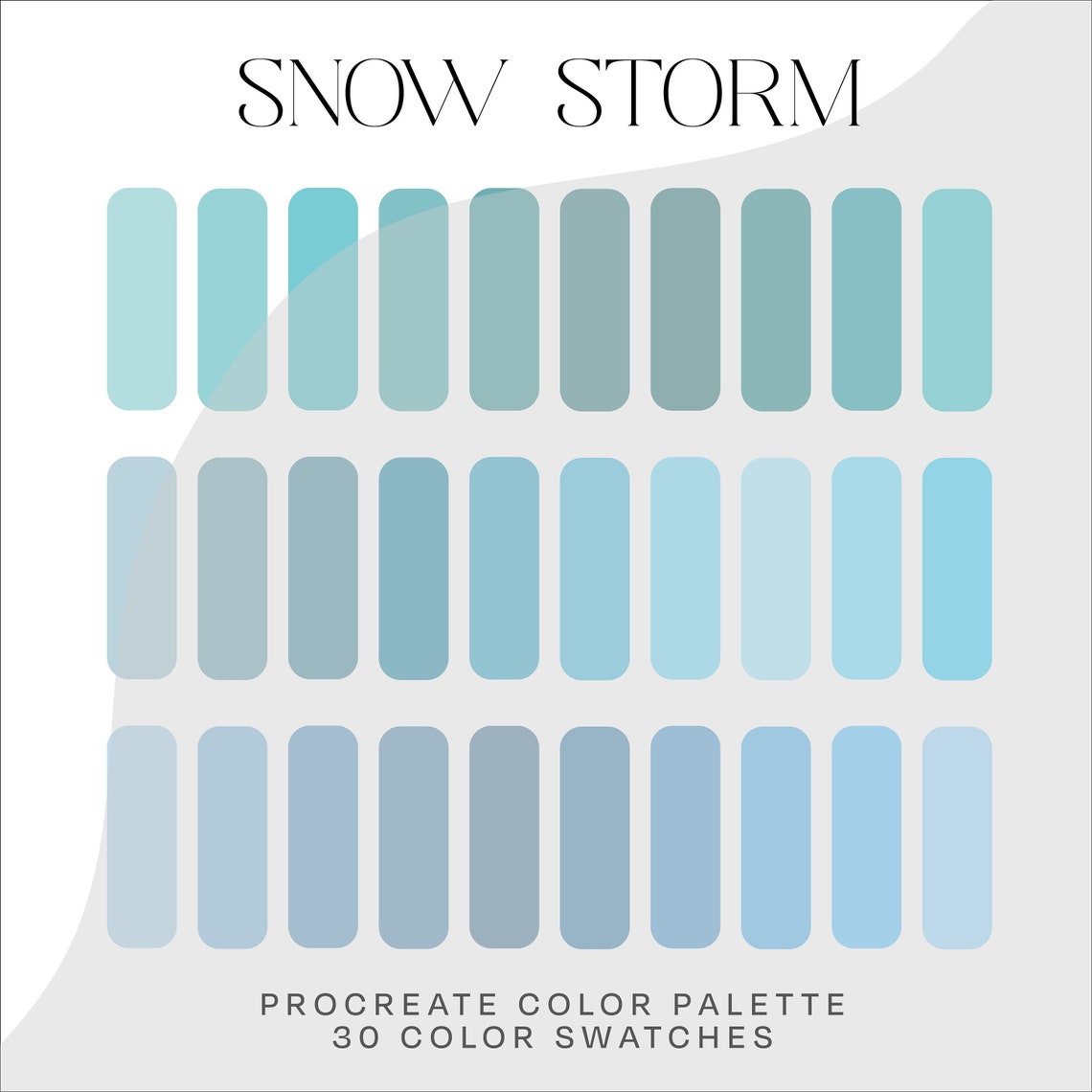 Snow Storm Procreate Color Palette // Procreate Color Palette ...