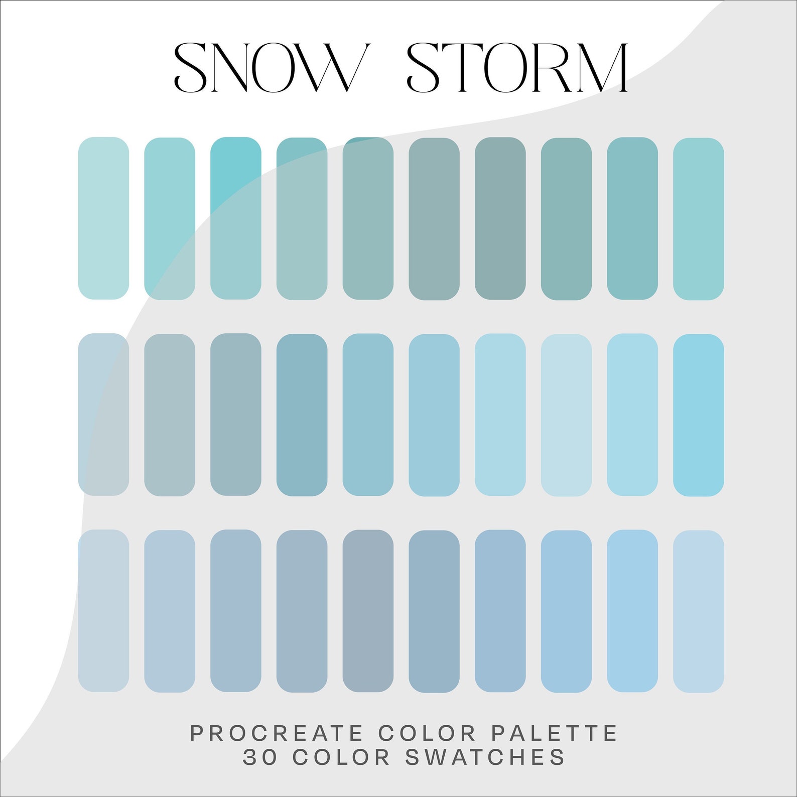 Snow Storm Procreate Color Palette // Procreate Color Palette ...