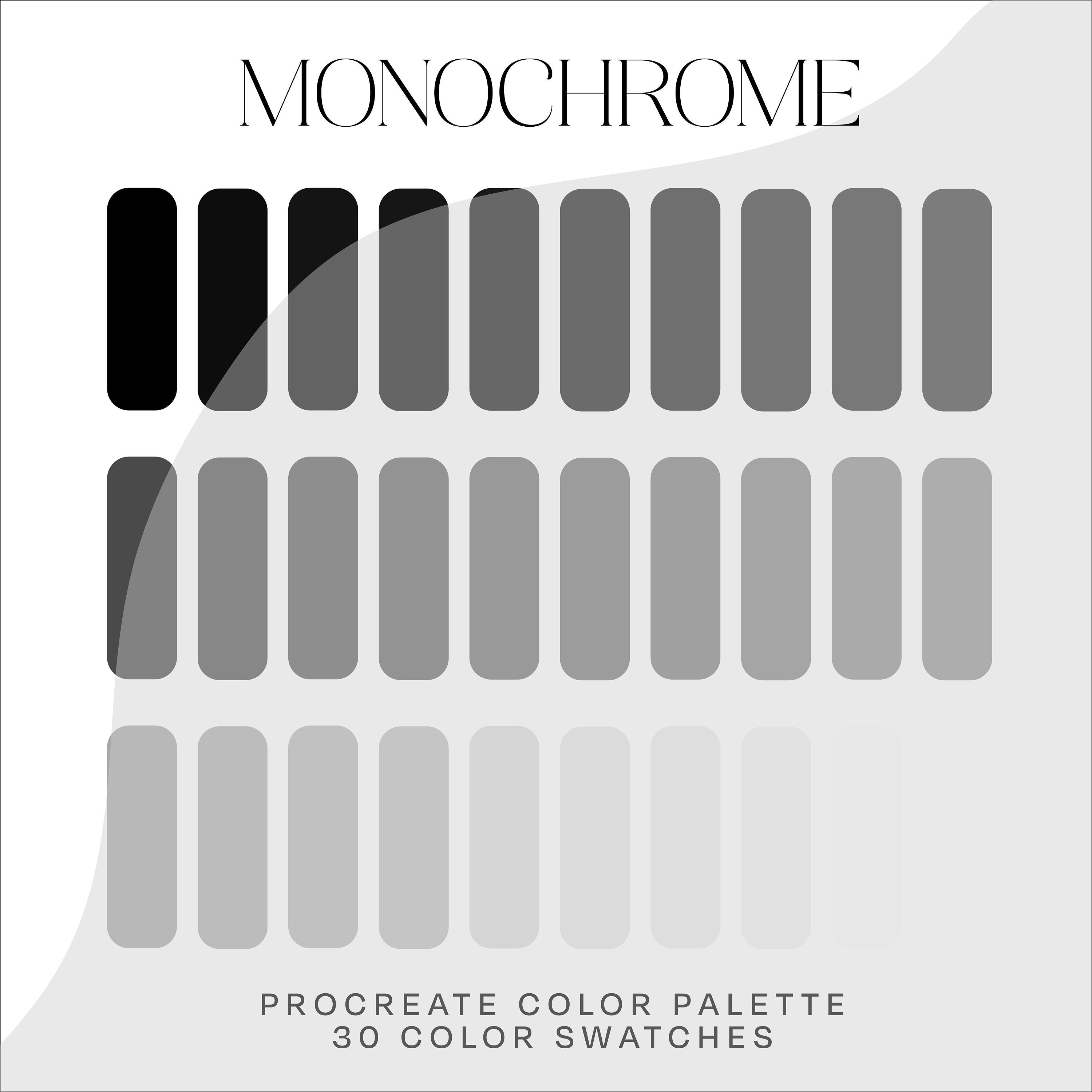 Monochrome Procreate Color Palette Procreate Color Palette Instant Download Etsy