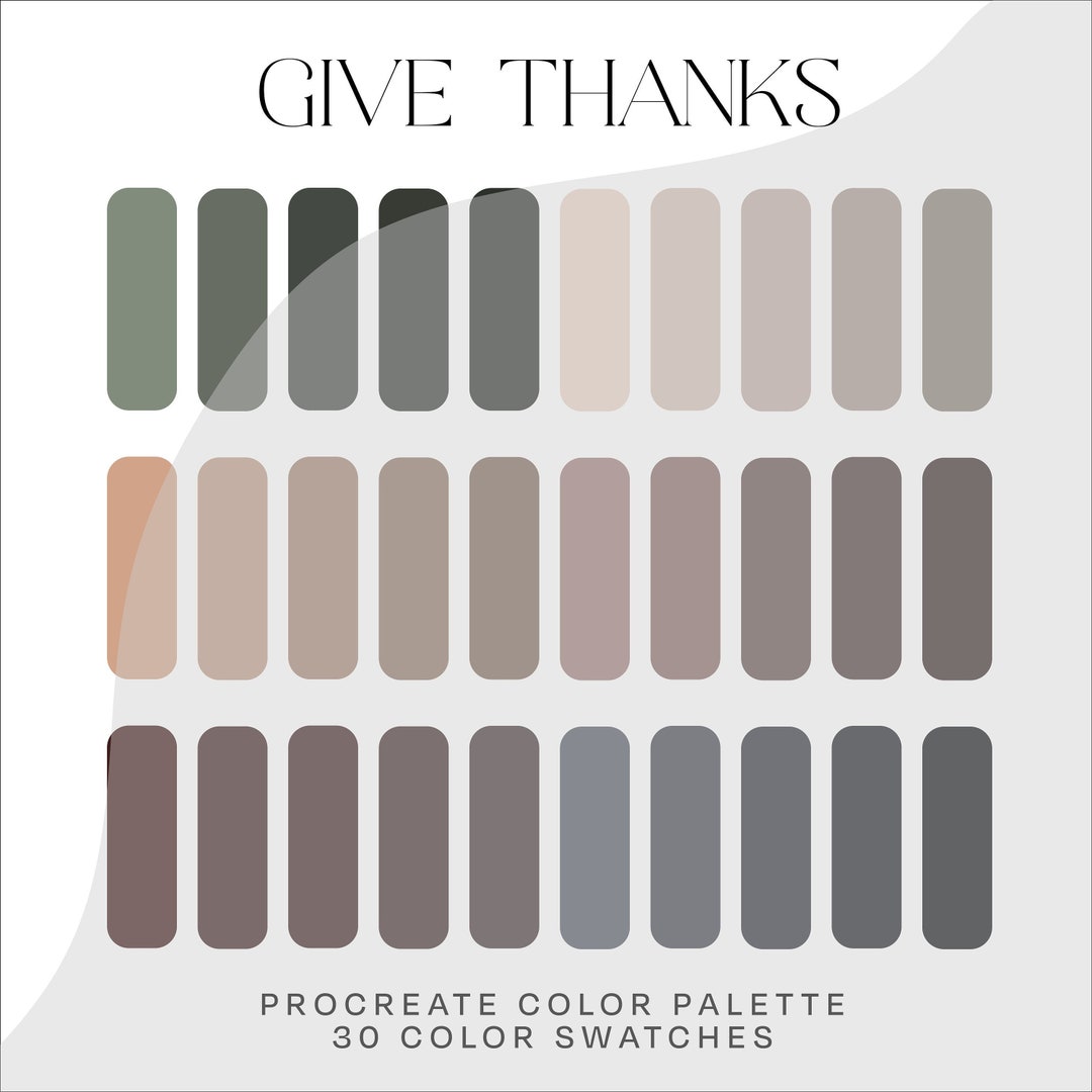 Give Thanks Procreate Color Palette (instant Download) - Etsy