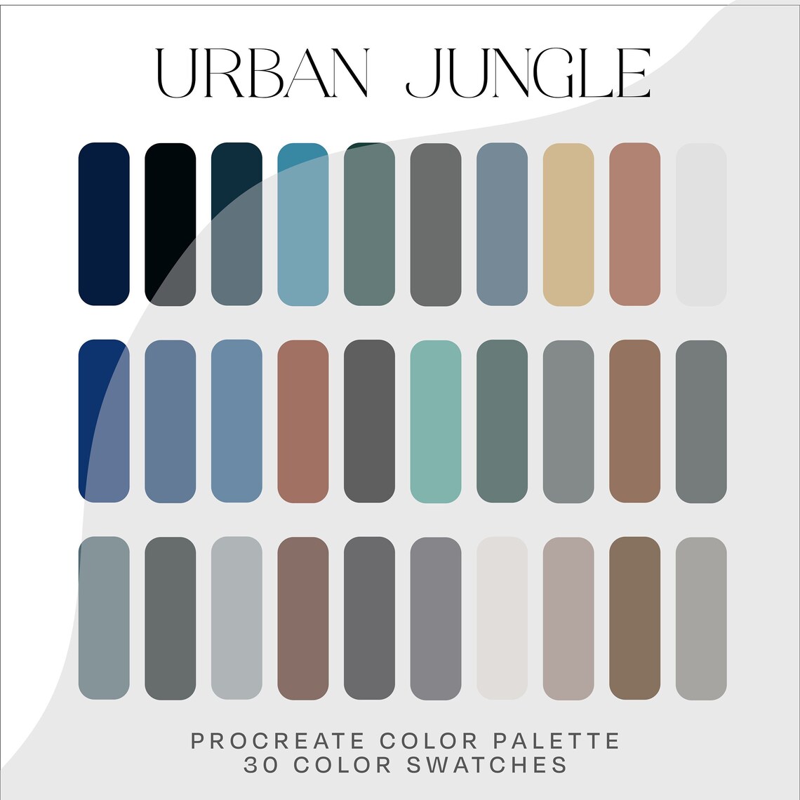 Urban Jungle Procreate Color Palette // Procreate Color Palette ...