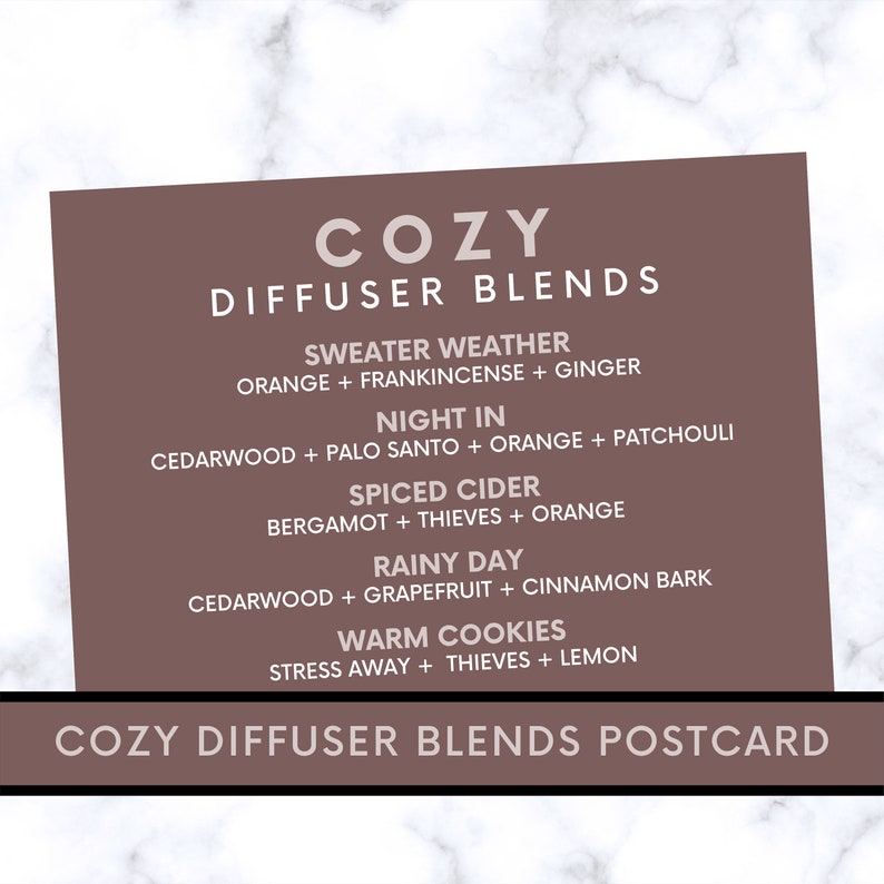 Cozy Diffuser Blends // Digital Download // Printable // Young Living ...