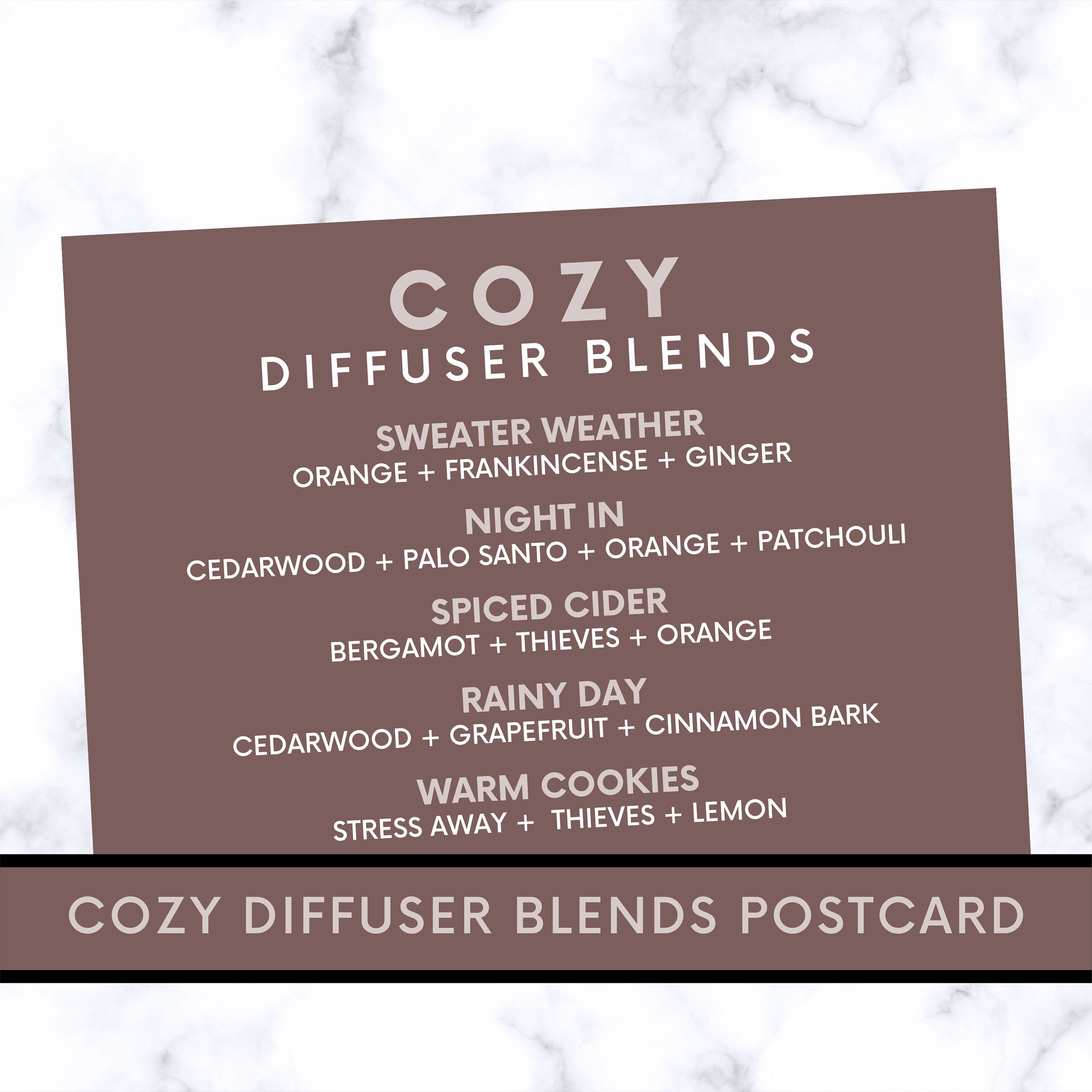 Cozy Diffuser Blends // Digital Download // Printable // Young Living ...
