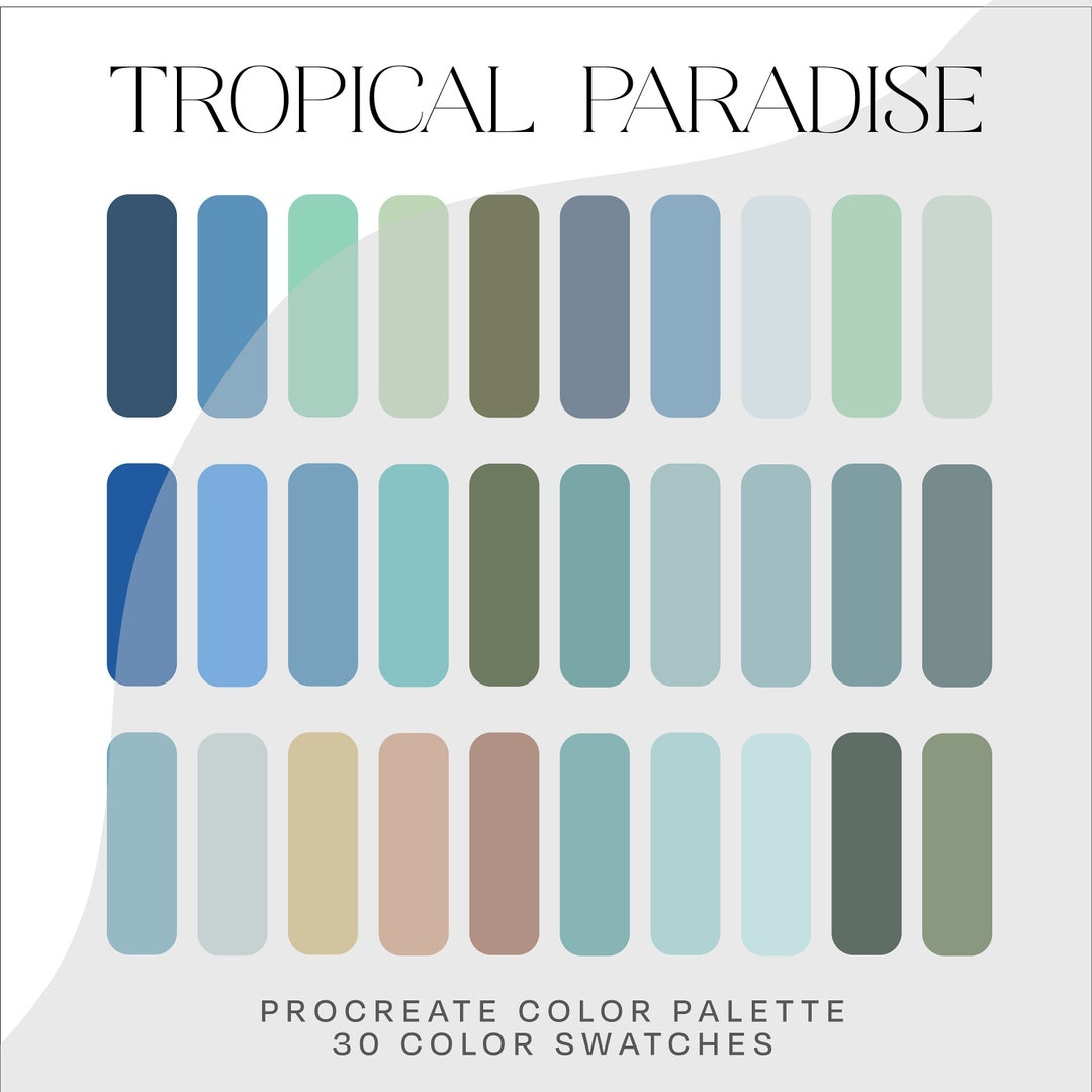 Tropical Paradise Procreate Color Palette // Procreate Color Palette ...