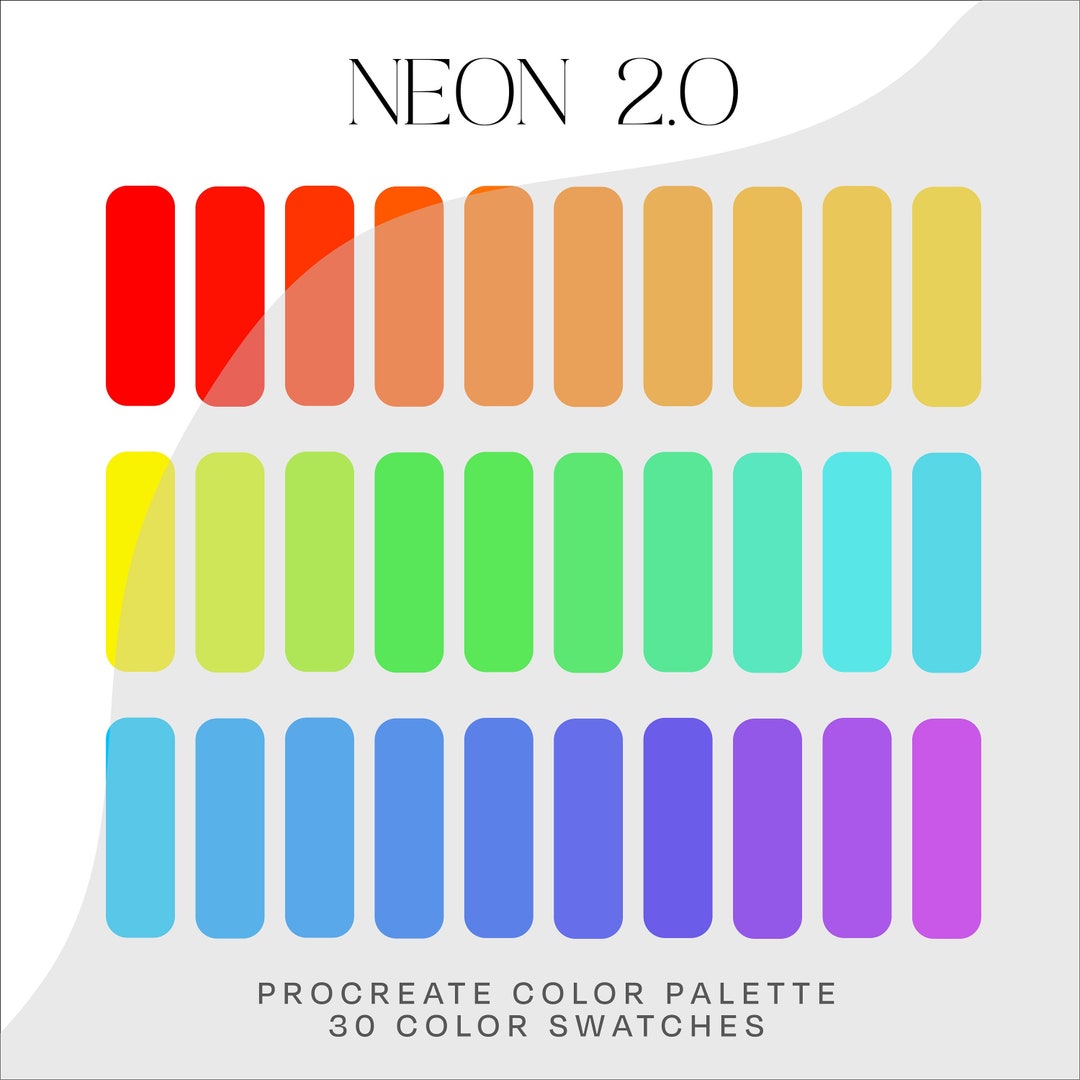 Neon 2.0 Procreate Color Palette // Procreate Color Palette // Instant ...