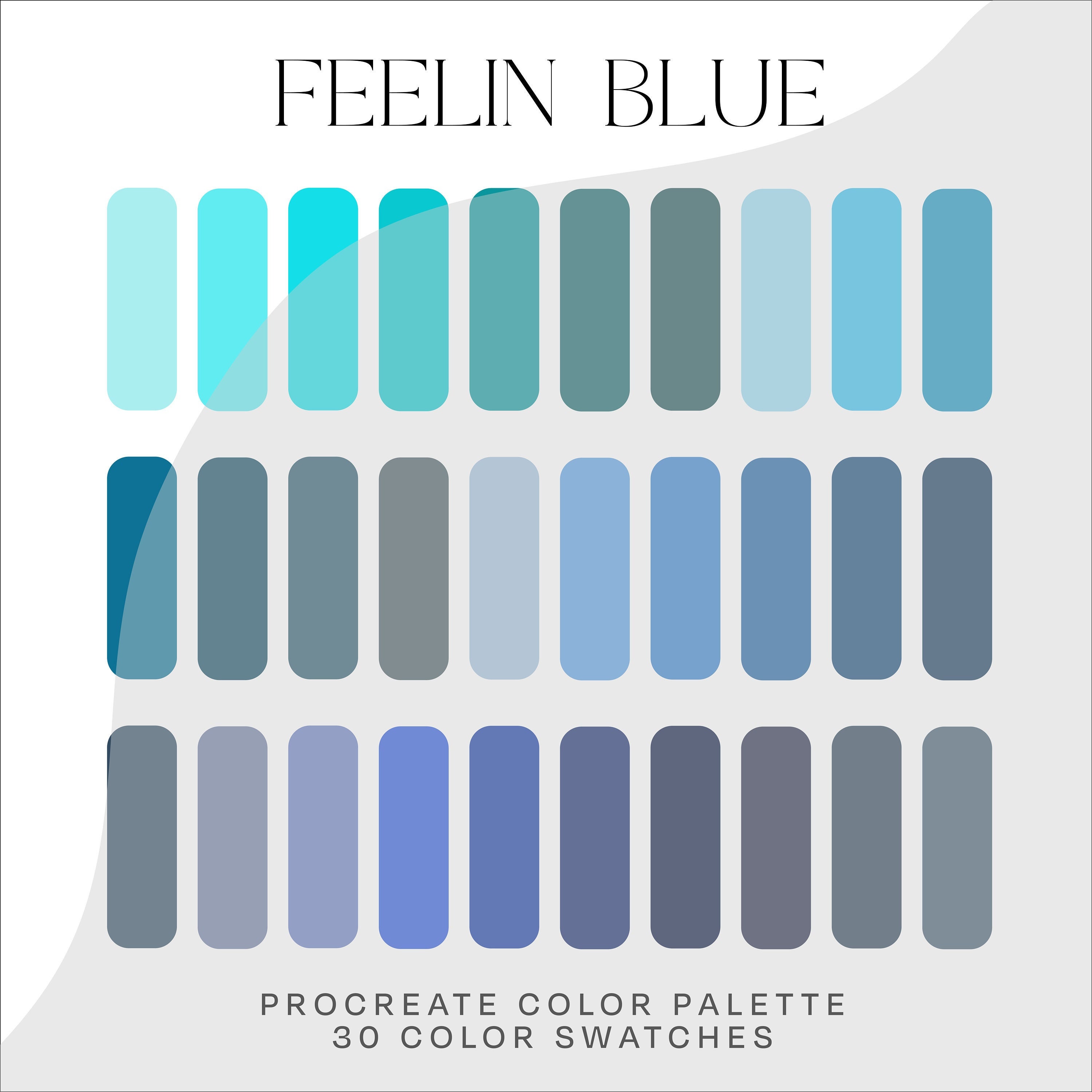 Feelin' Blue Procreate Color Palette (instant Download) - Etsy