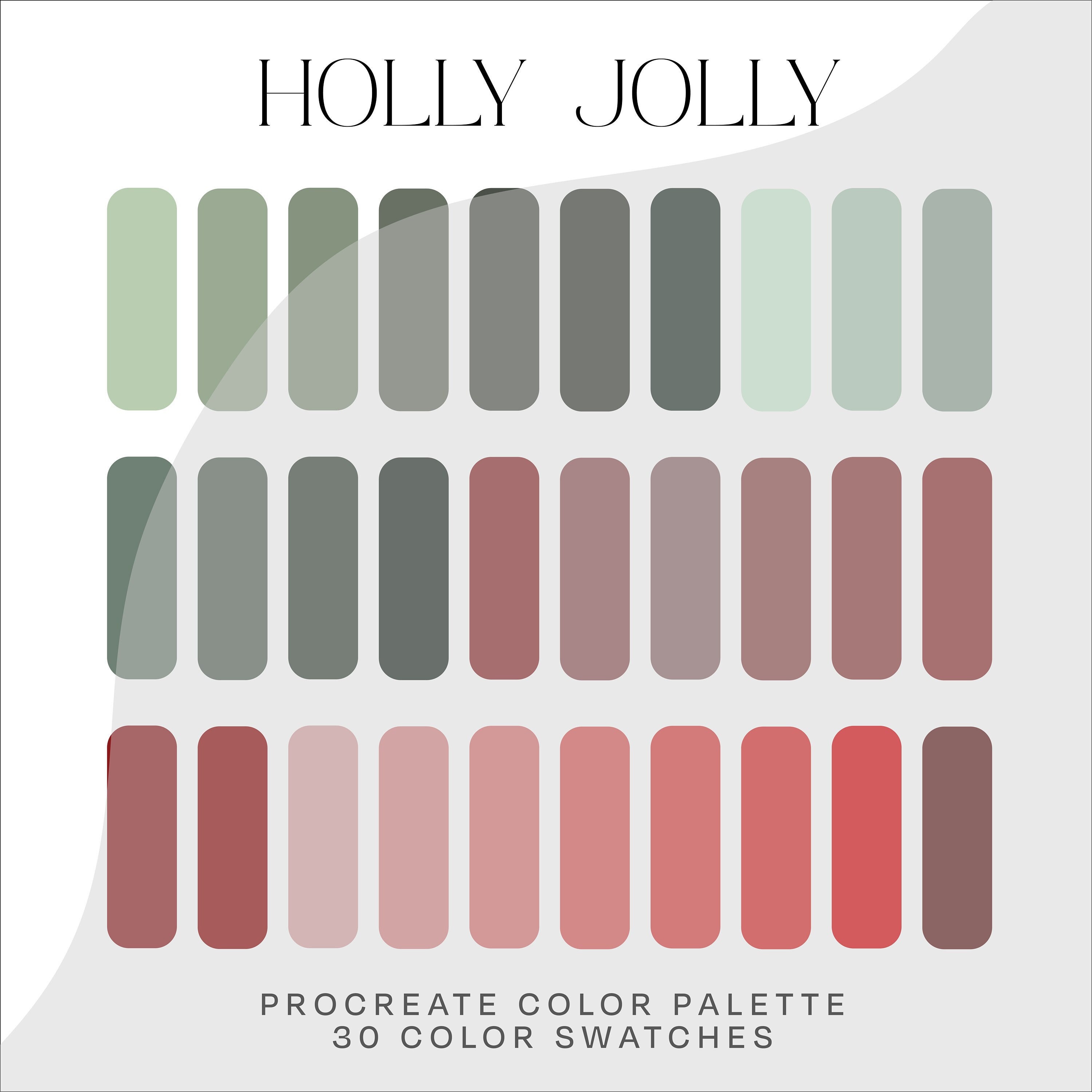 Holly Jolly Procreate Color Palette // Procreate Color Palette ... Holly Jolly Procreate Color Palette // Procreate Color Palette ...
