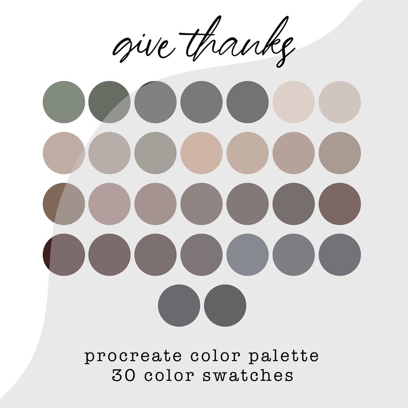 Give Thanks Procreate Color Palette // Procreate Color Palette - Etsy
