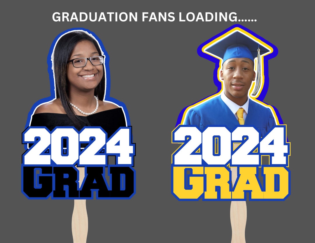 Custom Face Fans With Wooden Handle, Graduation Head, Grad Face Fans ...