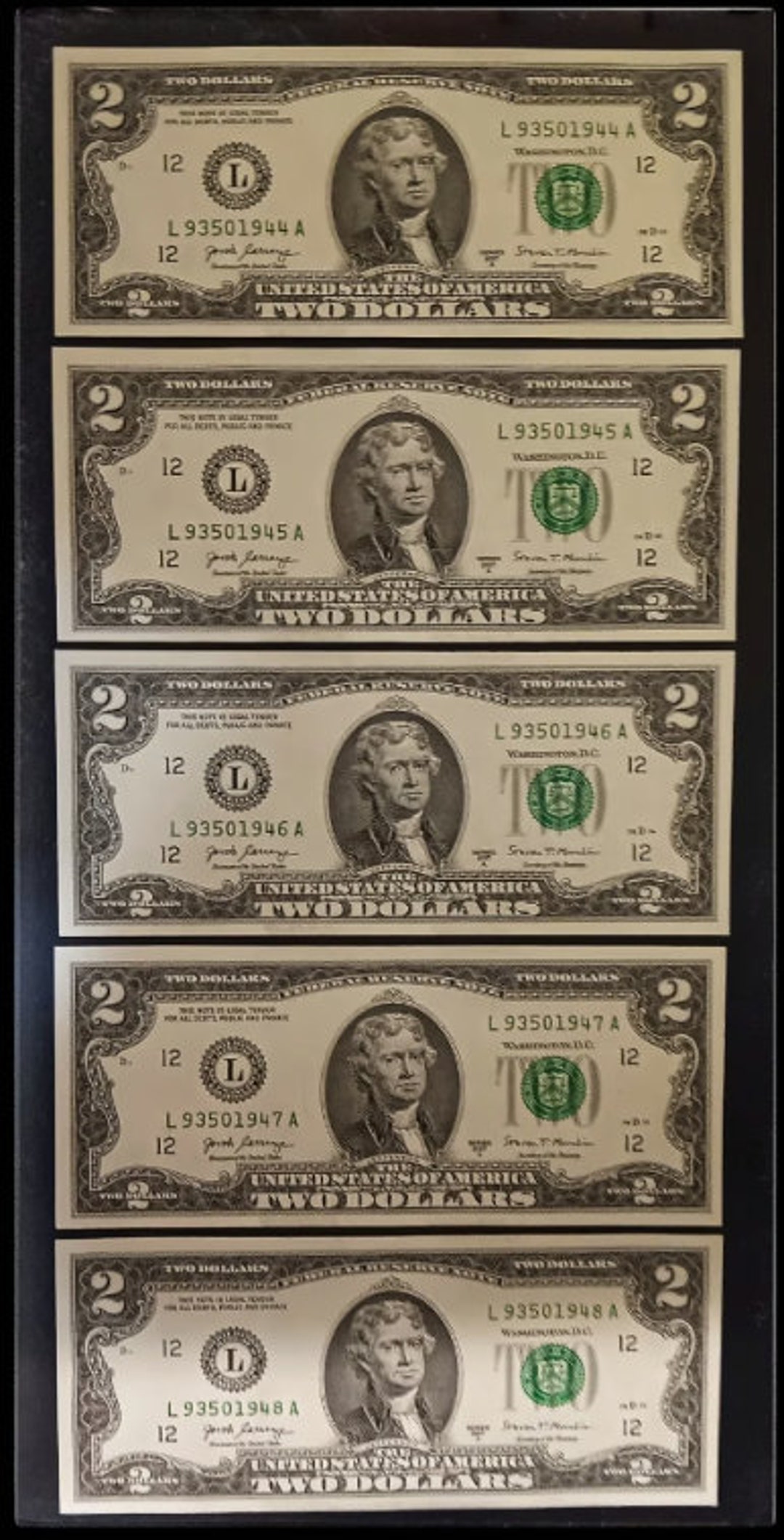 CRISP New MONEY -united States Federal Reserve 1 or 2 Dollars ...