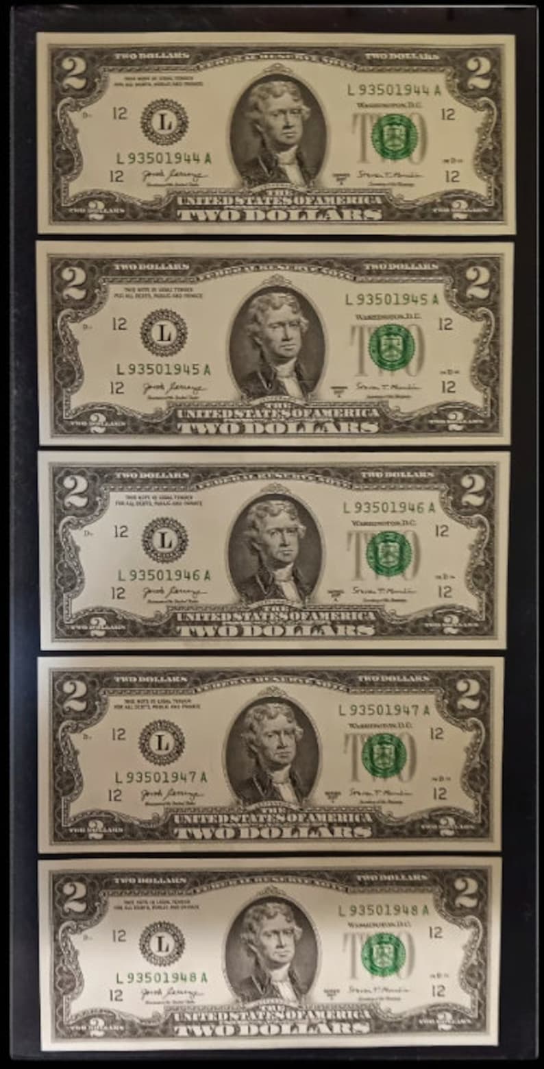CRISP New MONEY -united States Federal Reserve 1 or 2 Dollars ...