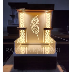 LED Wooden Temple Mandir: Home & Office Puja Ghar Decor - Etsy