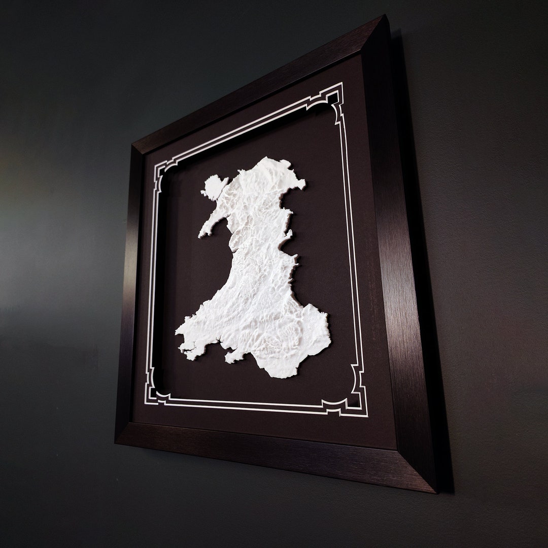 3D Printed Topographic Terrain Relief Map All Countries and Continents ...