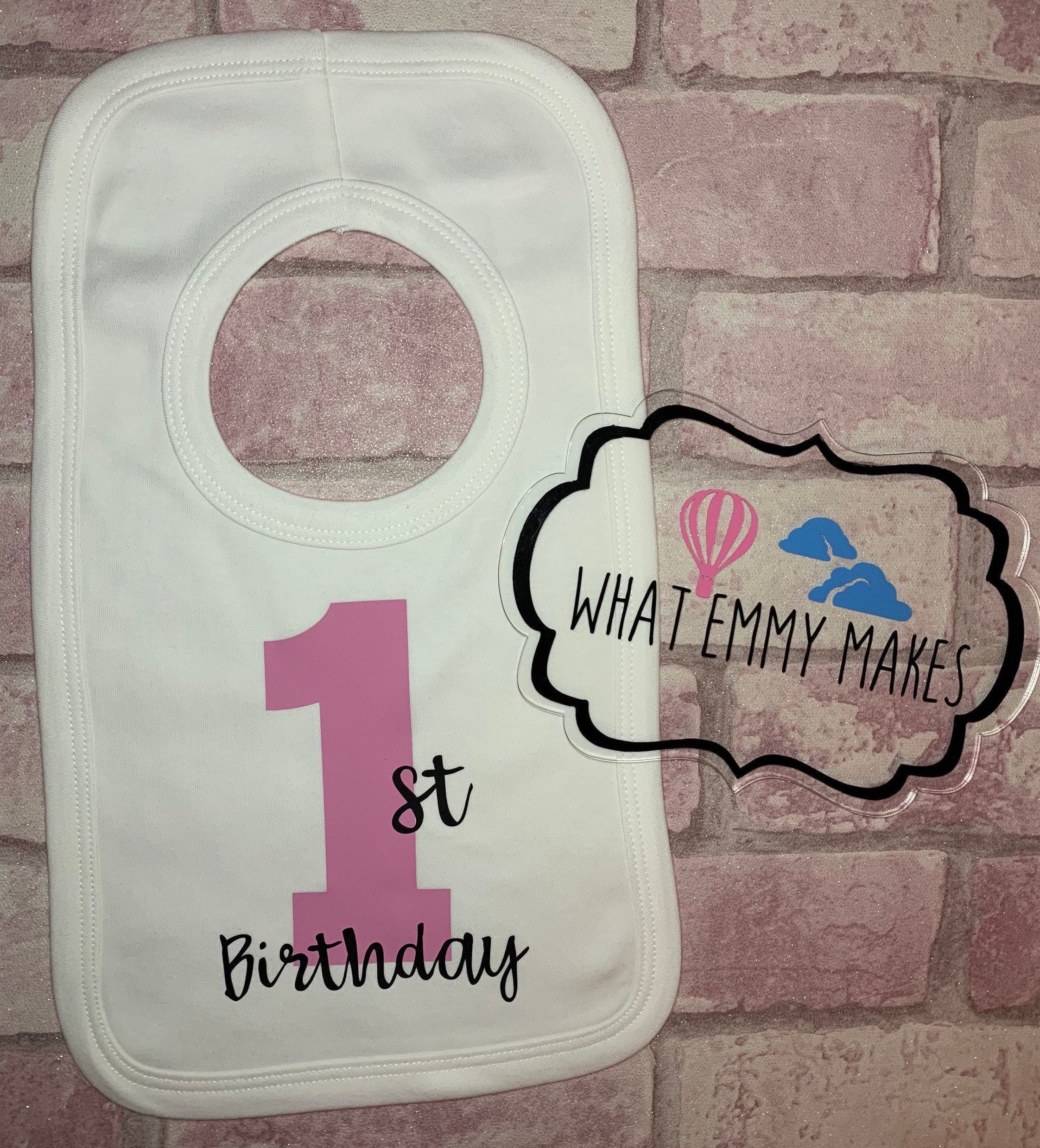 First Birthday Bib - Etsy UK