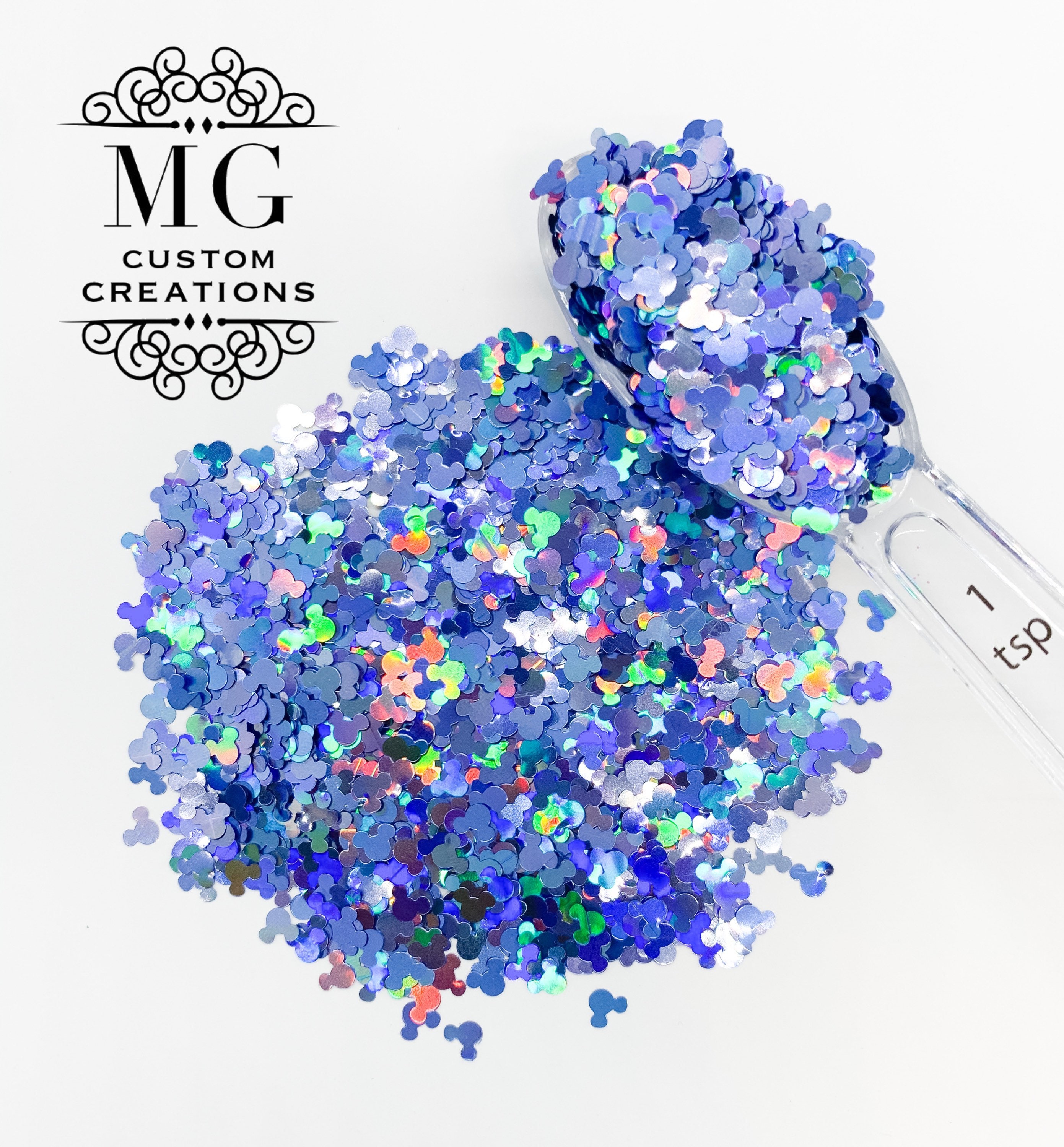 Blue Holographic Mickey Mouse Head Shape Glitter *tumblers, Nail Art ...