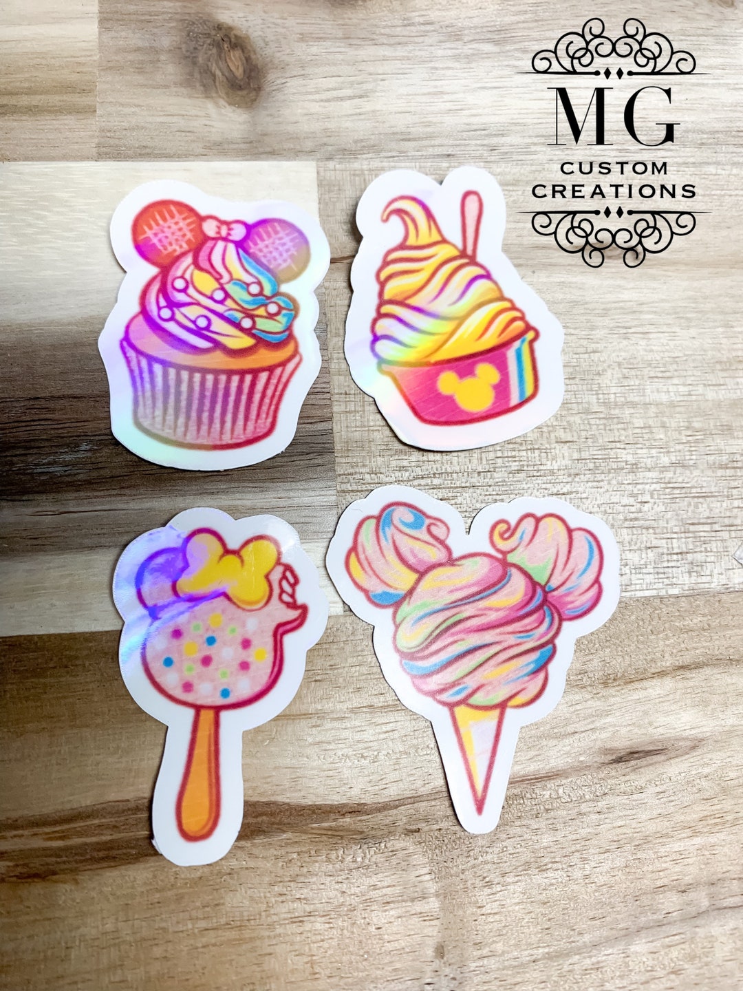 Mouse Snacks Holographic Small Stickers Set of 4 - Etsy