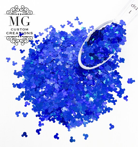 Royal Blue Holographic Mickey Mouse Head Glitter tumblers | Etsy