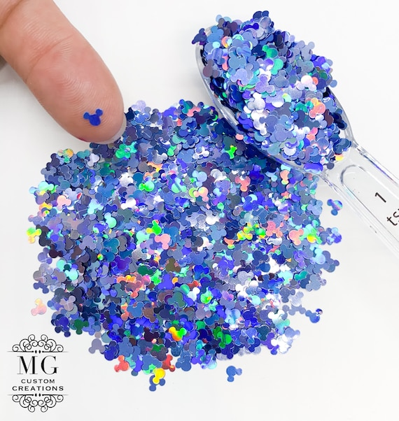 Blue Holographic Mickey Mouse Head Shape Glitter tumblers - Etsy