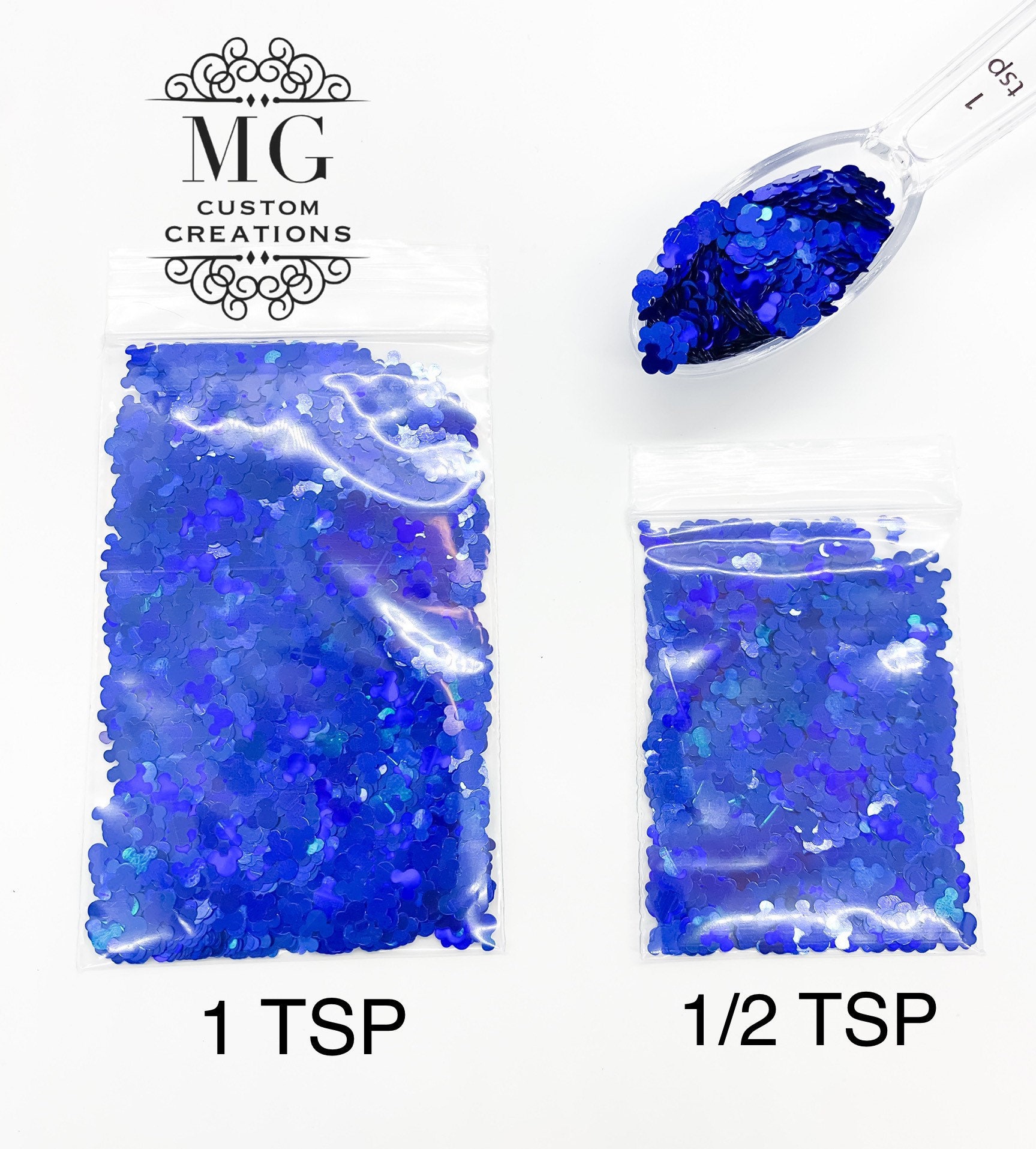 Royal Blue Holographic Mickey Mouse Head Shape Glitter *tumblers, Nail ...