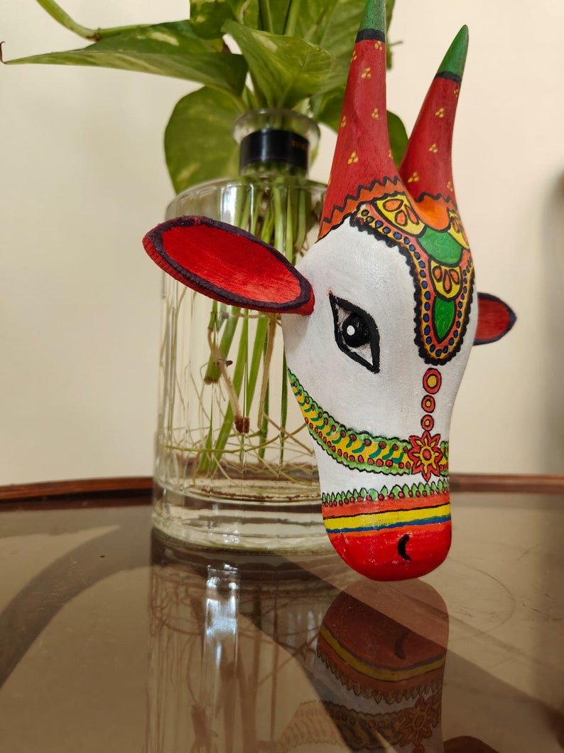 Indian Jallikattu Style Bull Head Mask: Mango Wood Wall Hanging - Etsy