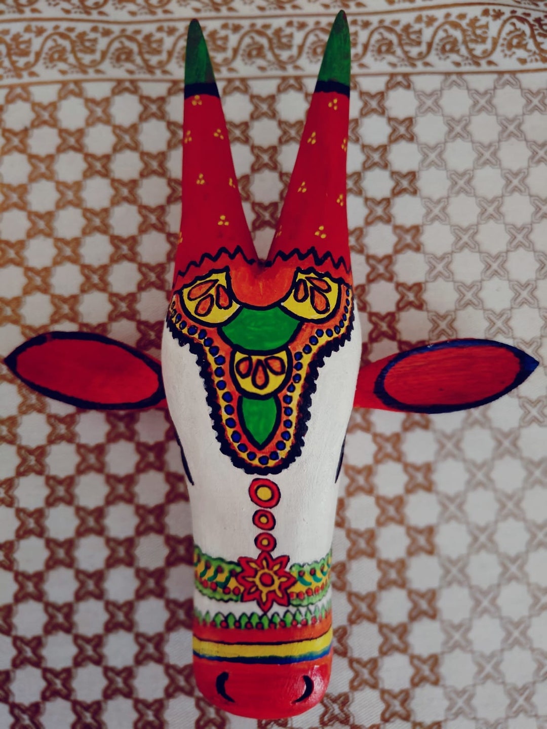 Indian Jallikattu Style Bull Head Mask: Mango Wood Wall Hanging - Etsy