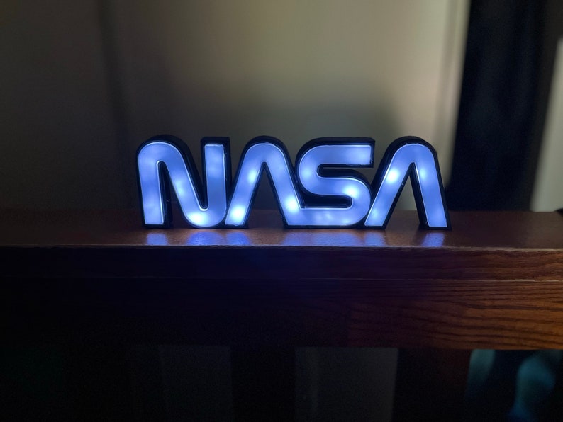 NASA Lamp - 3D Printed Light-up Sign - Etsy