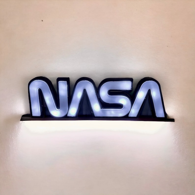 NASA Lamp - 3D Printed Light-up Sign - Etsy