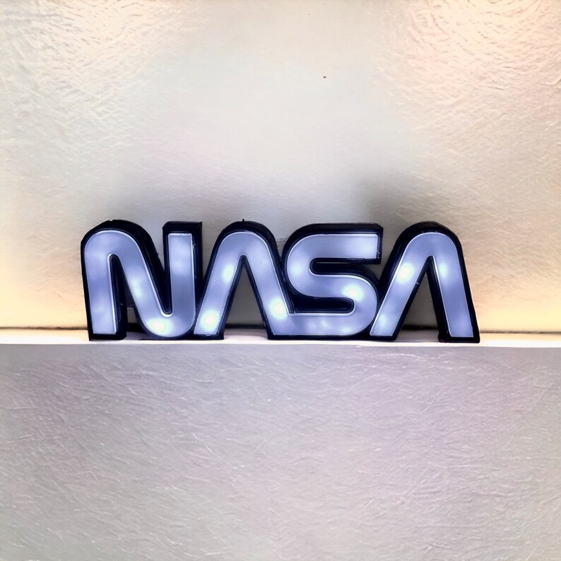 NASA Lamp - 3D Printed Light-up Sign - Etsy