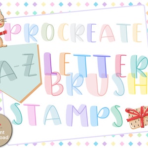 26 Procreate Doodle Letter Stamp, 26 Alphabets Brush Stamp Procreate ...
