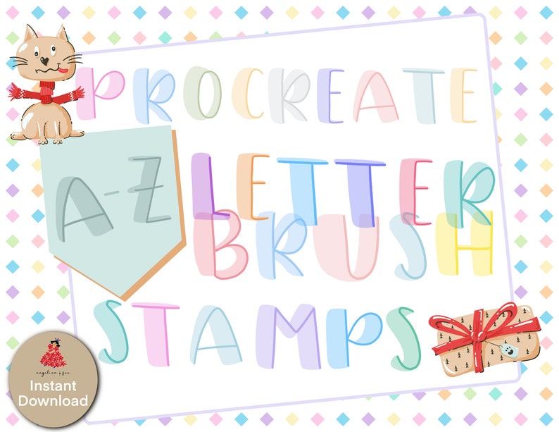26 Procreate Doodle Letter Stamp, 26 Alphabets Brush Stamp Procreate ...