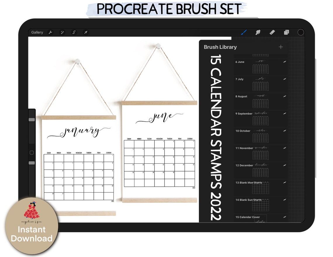 Procreate Calendar Template 2022 Free Printable Word Searches