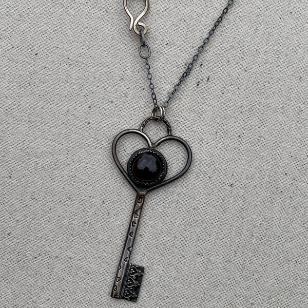 Heart Key Pendant - Etsy