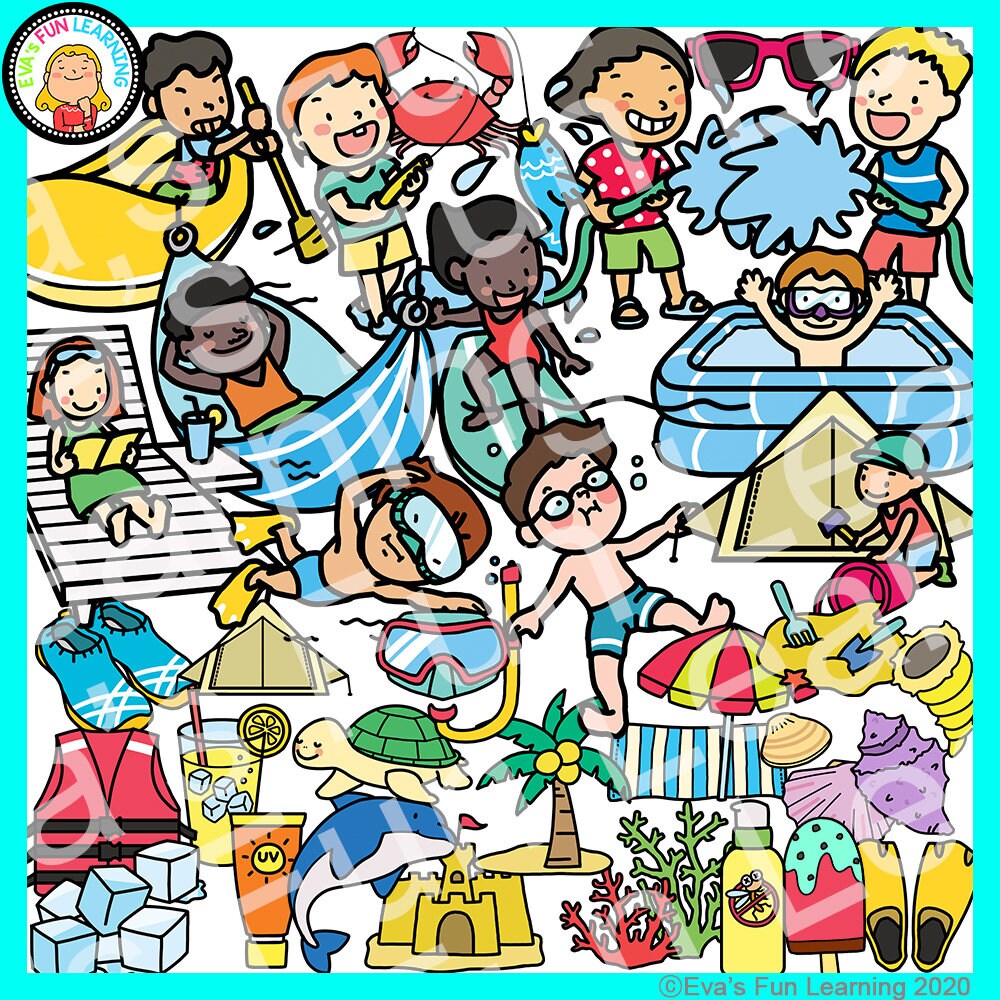 Social Distancing Summer Activity Clip Art - Etsy