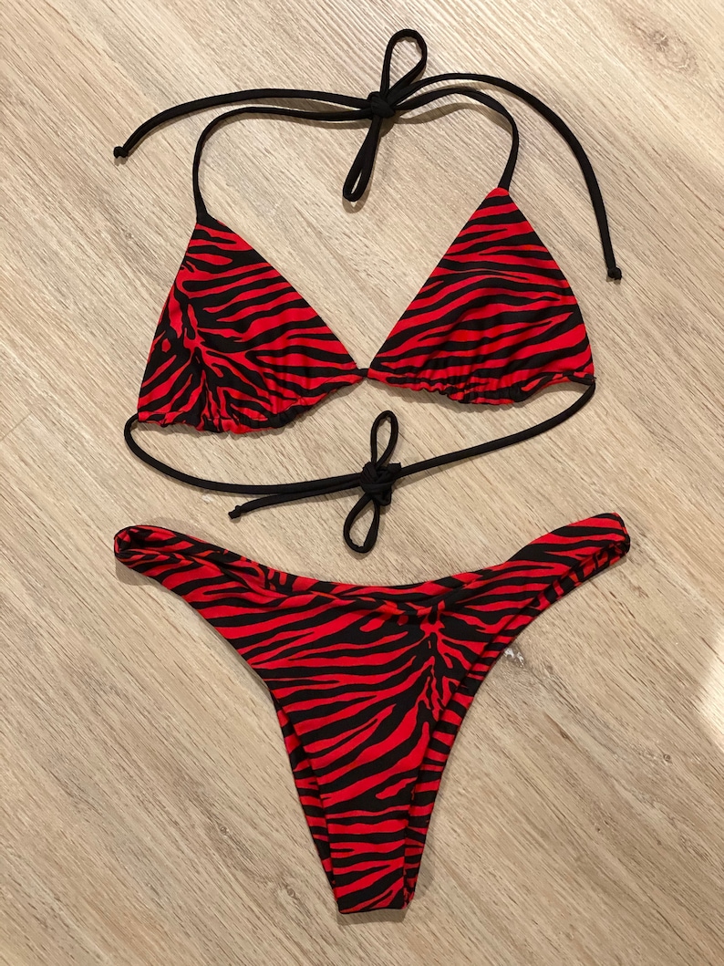 Women Bikinis Set Women Swim Wear Triangle Bralette Two Etsy