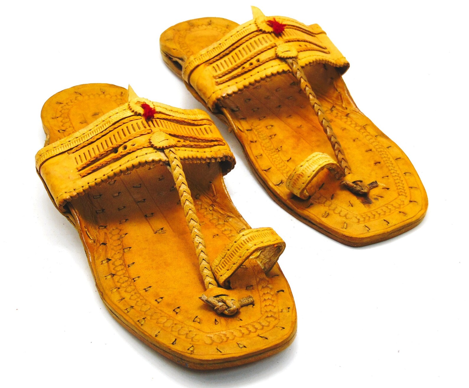 Ethnic Unisex Indian Kholapuri Toe Strap Leather Chappals/sandals ...