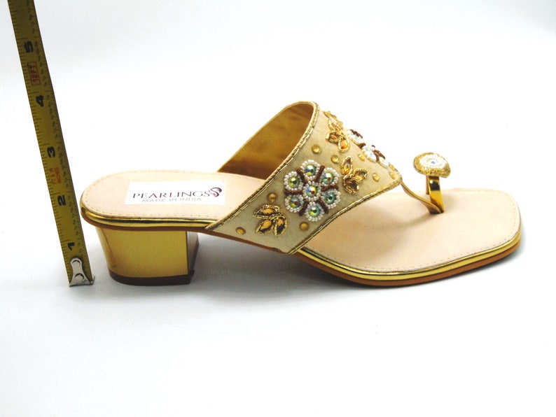 Gold Embroidery Ethnic Indian Toe Ring Sandals - Etsy
