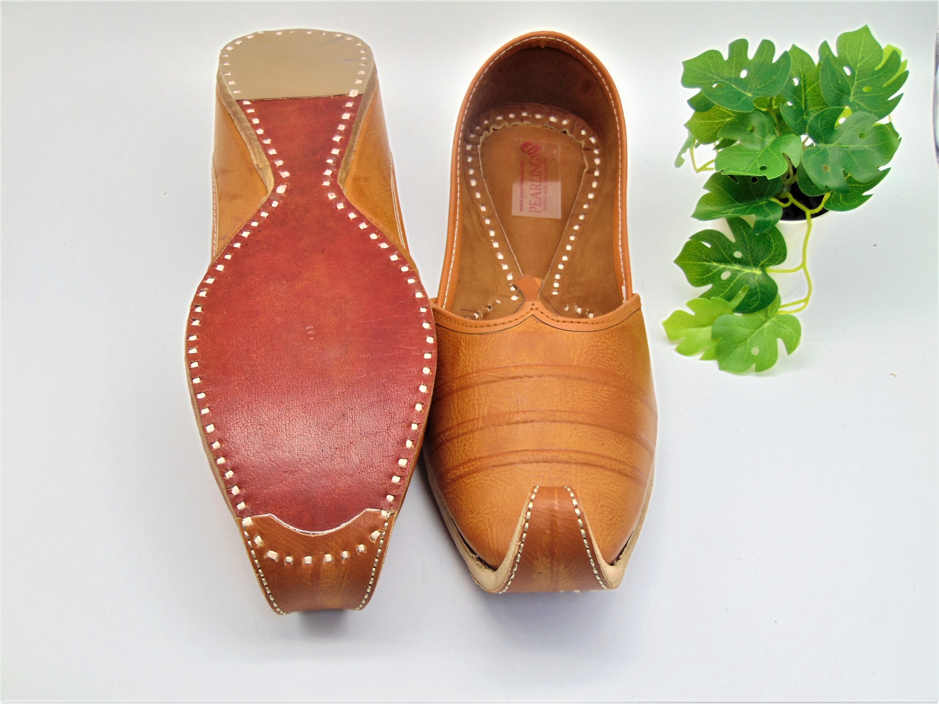 Ethnic Indian Genuine Leather Men Shoes Juti Khussa Sandals Flats Slip ...