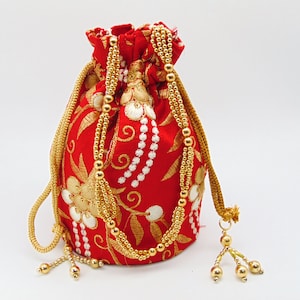 Ethnic Indian Potli Batva Handmade Embroidered Bags in Different Colors ...