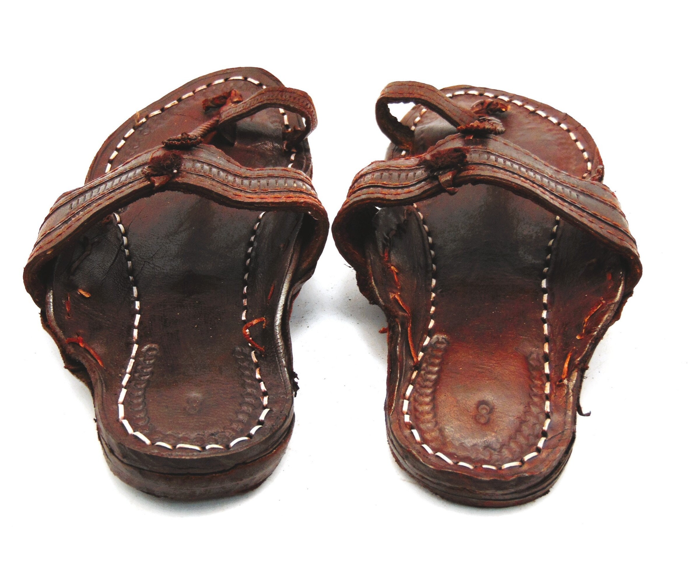 Ethnic Unisex Indian Kholapuri Toe Strap Leather Chappals/sandals ...