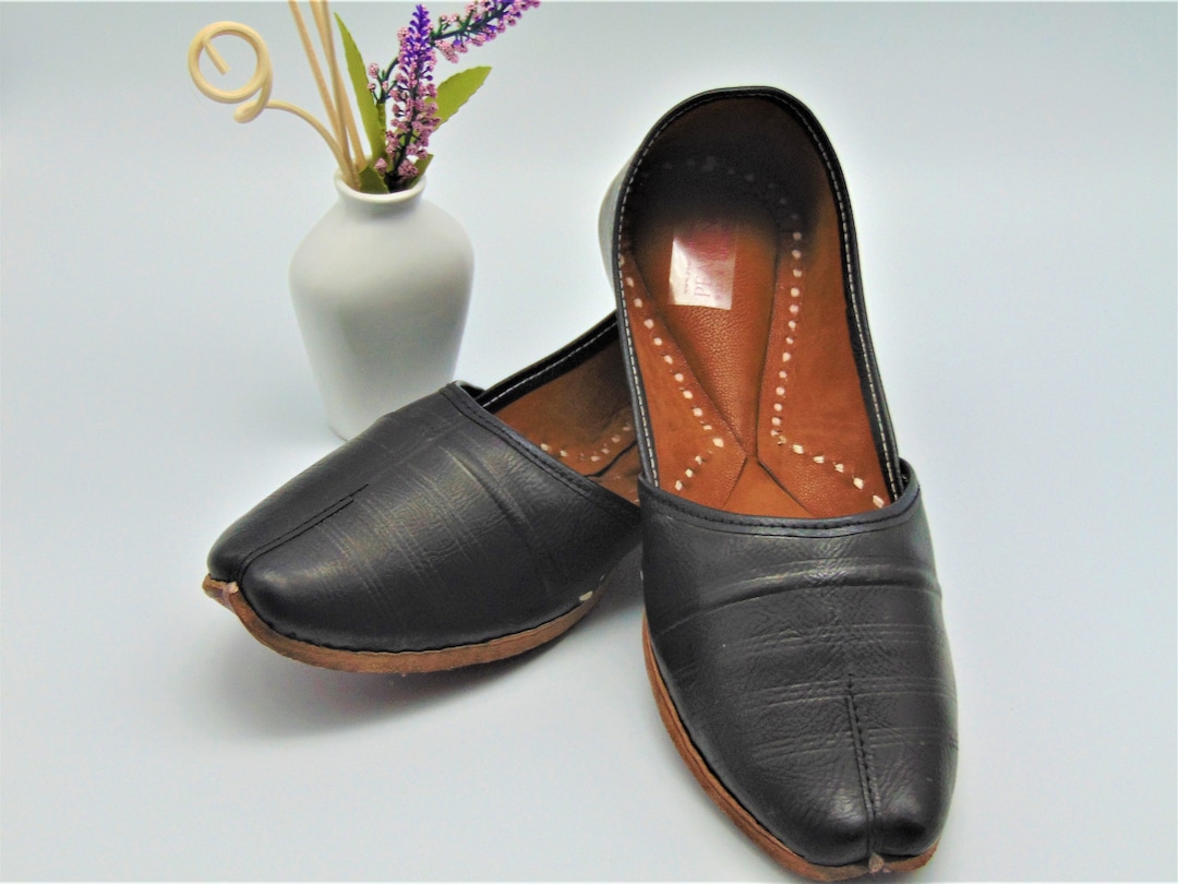 Ethnic Indian Genuine Leather Men Shoes Juti Khussa Sandals Flats Slip ...