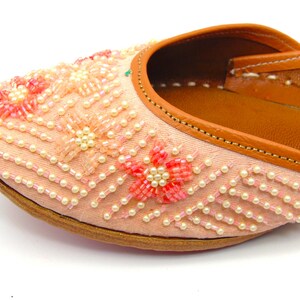 Ethnic Indian Genuine Leather Bridal Shoes With Embroidery Juti Khussa ...