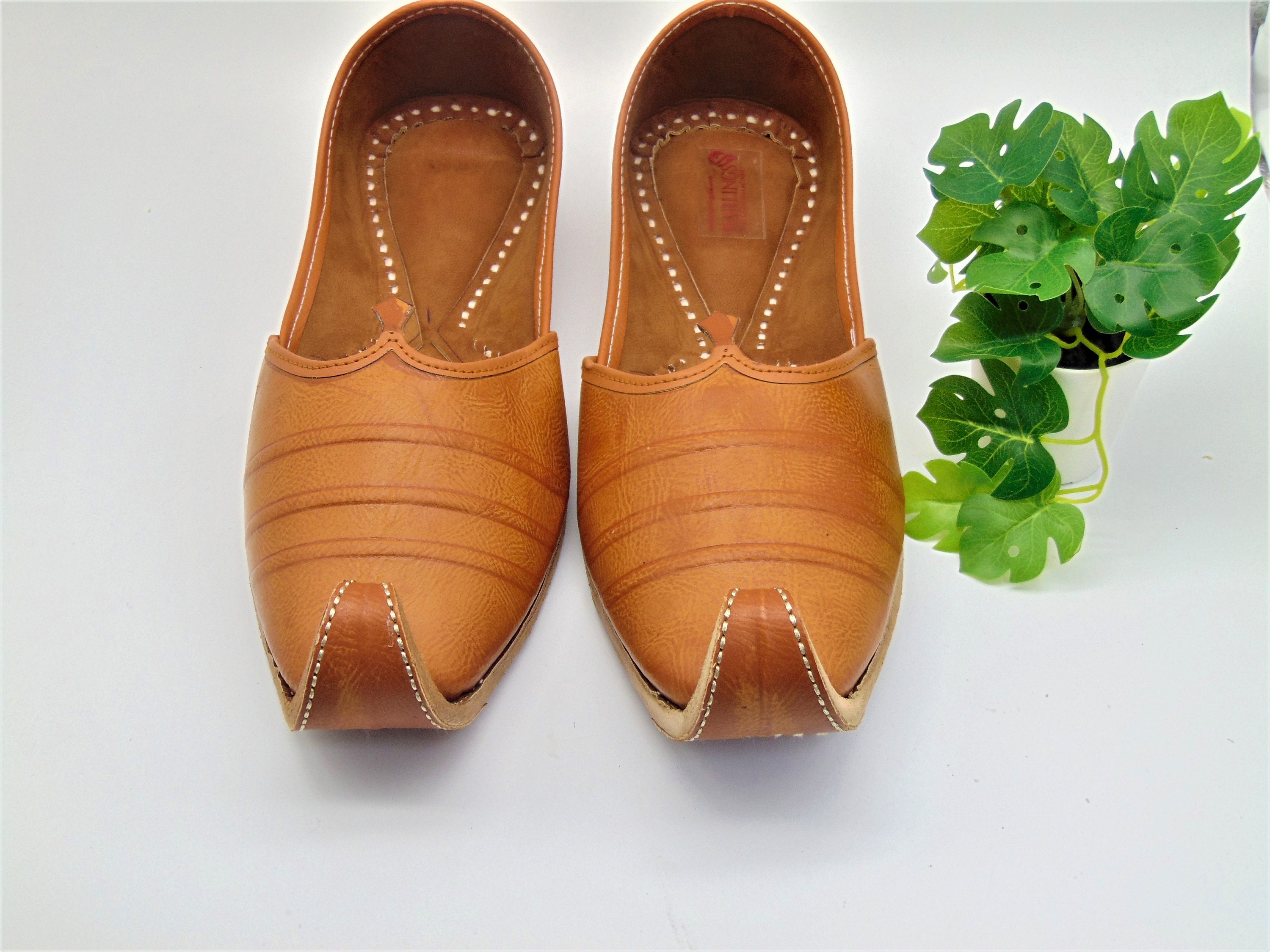 Ethnic Indian Genuine Leather Men Shoes Juti Khussa Sandals Flats Slip ...