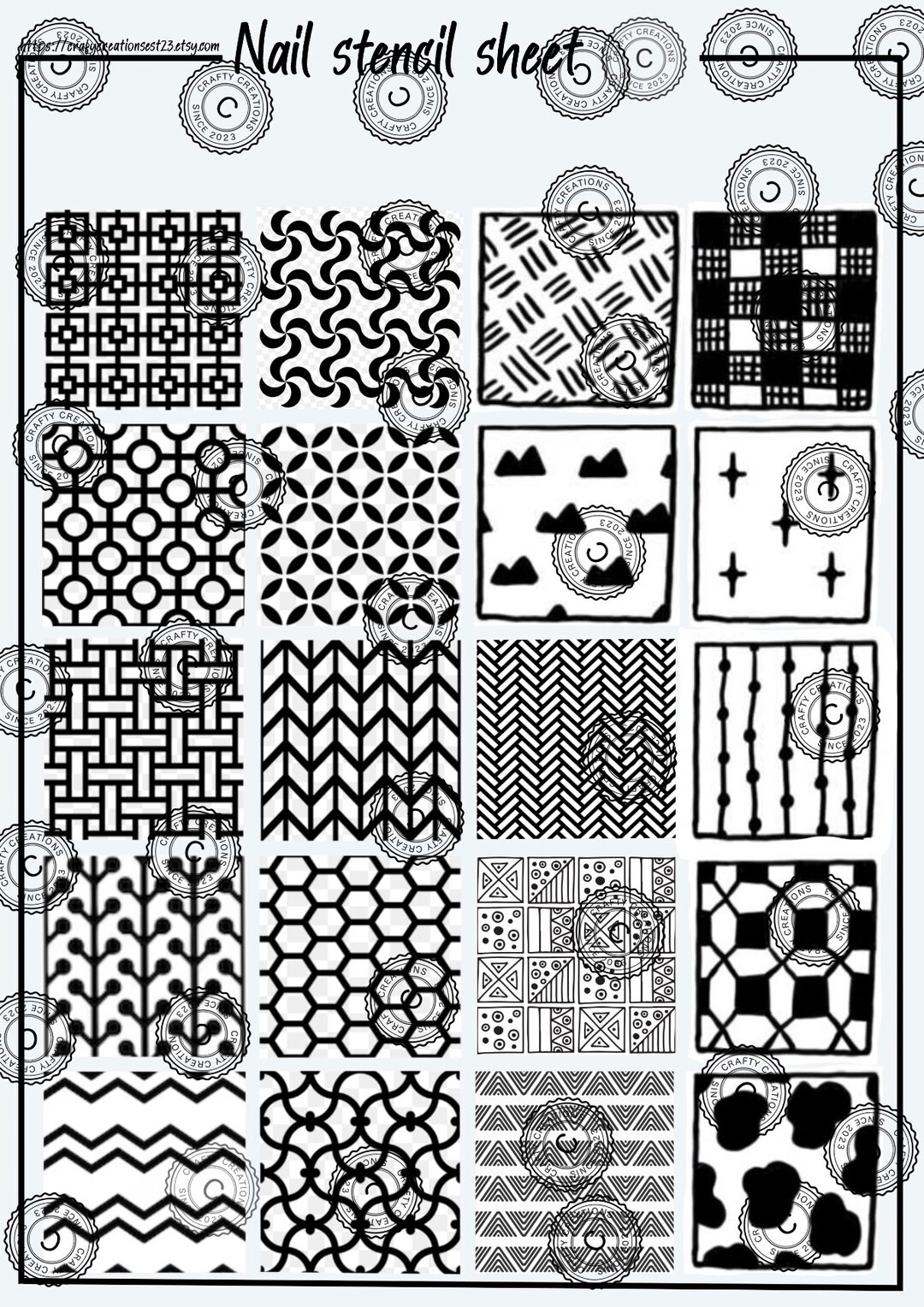 Pattern 3 Stencil Sheet - Etsy