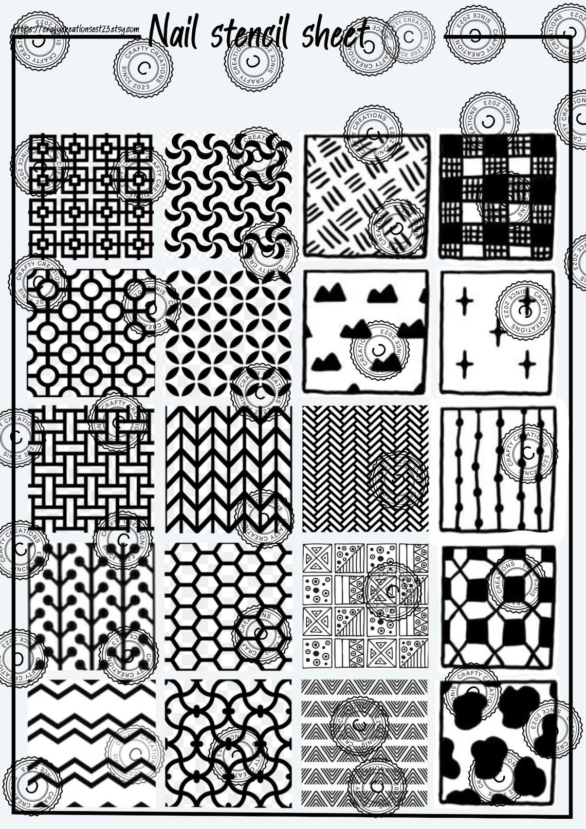 Pattern 3 Stencil Sheet - Etsy