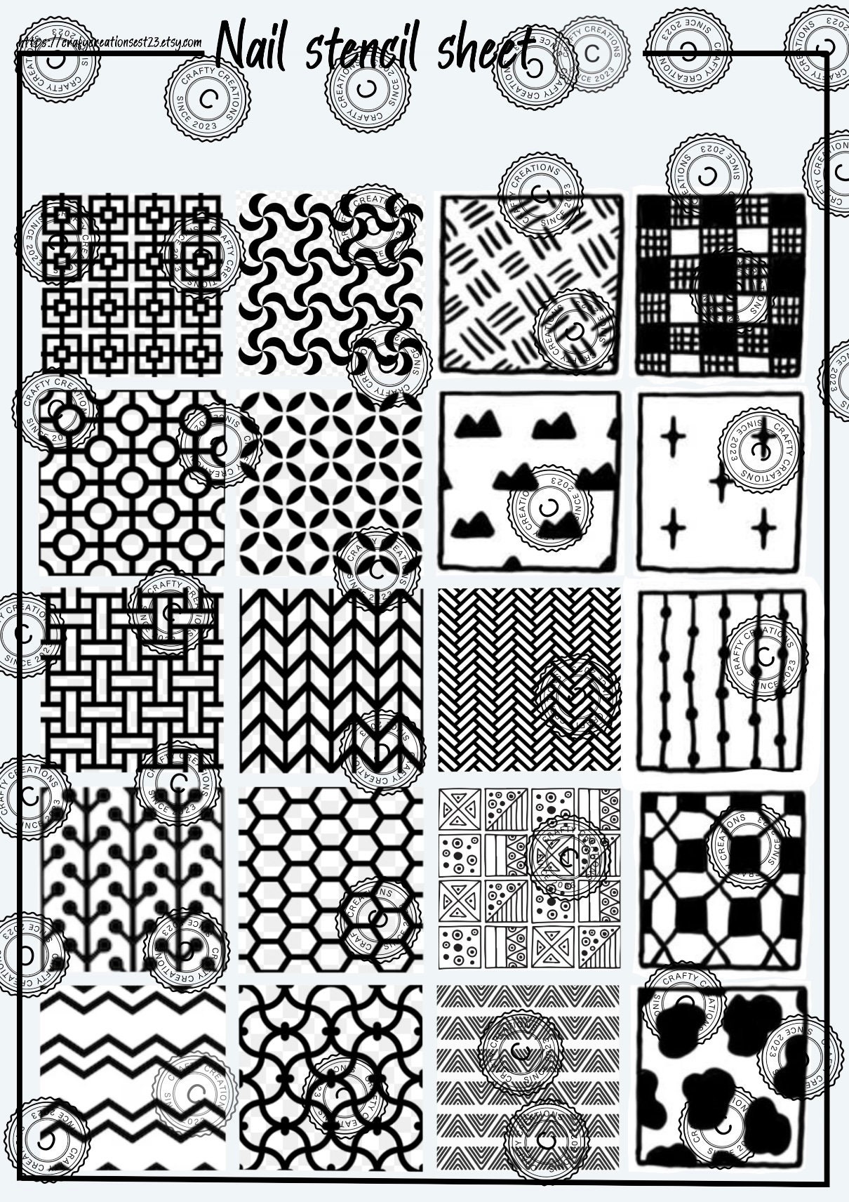 Pattern 3 Stencil Sheet - Etsy