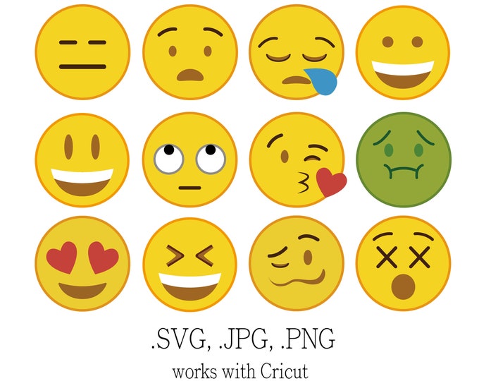 Cricut Emoji Svg Files - Emoji SVG Collection - Emoji Clipart - Emoji ...