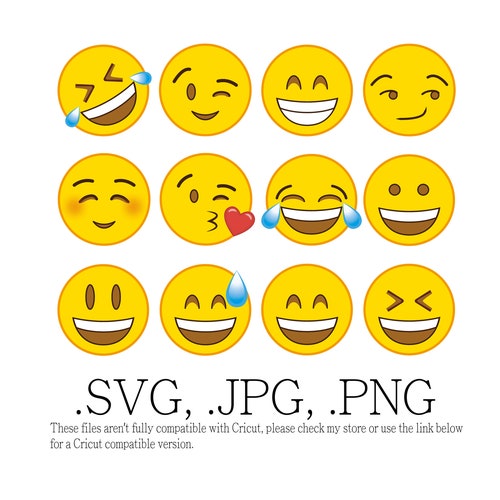 Emoji SVG Collection Emoji Clipart Emoji Bundle Emoji - Etsy
