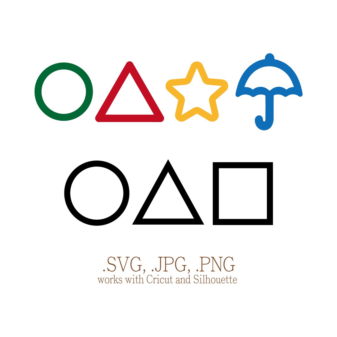 Squid Game Symbols Design Squid Game Svg Png Jpg Clipart - Etsy UK
