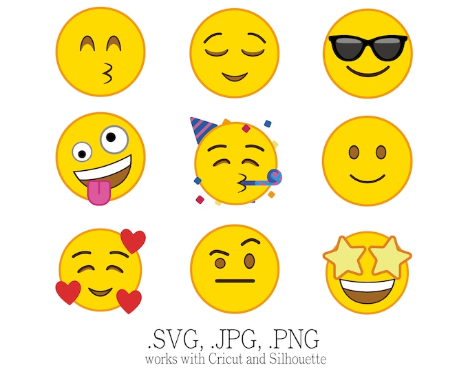 Cricut Emoji Svg Files - Emoji SVG Collection - Emoji Clipart - Emoji ...
