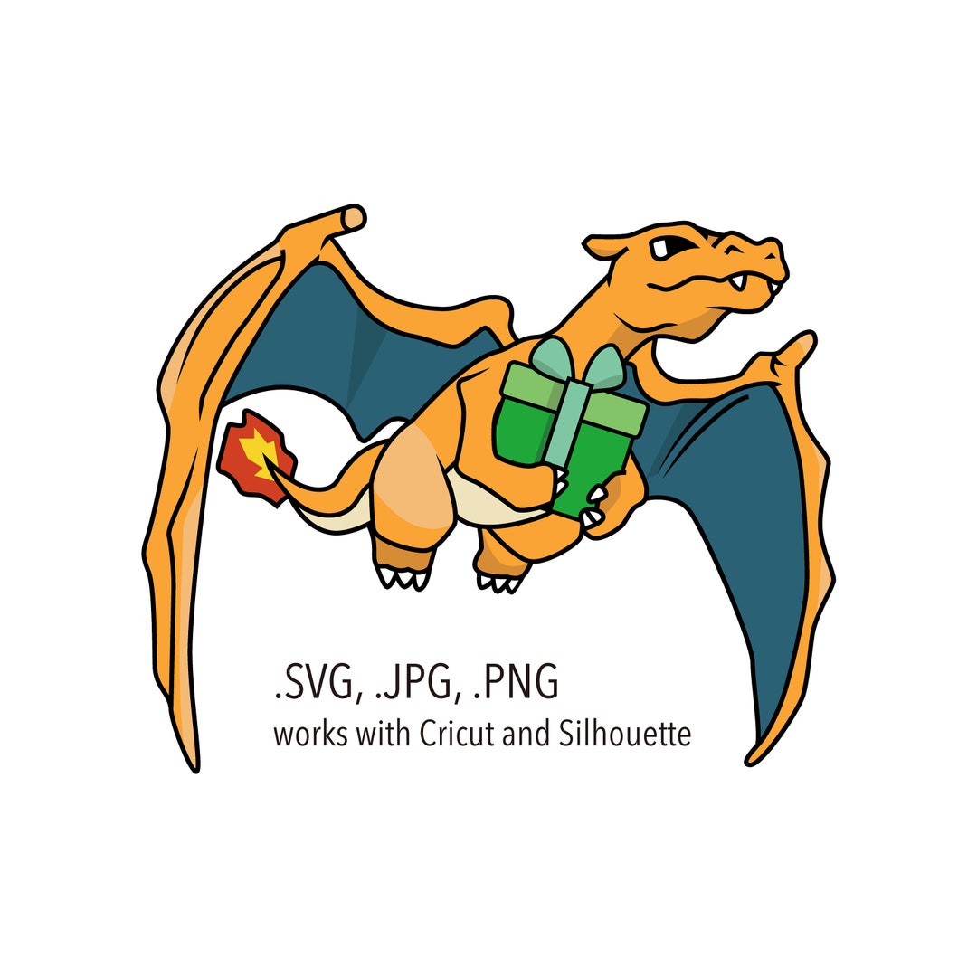 Charizard/gift Present Svg, Png Jpg Files. Cartoon Anime Poke Mon ...